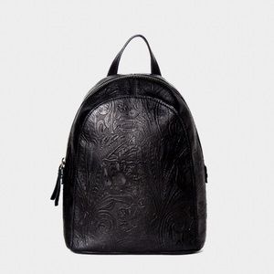 American Leather Co. | Bags | American Leather Black Floral Embossed ...